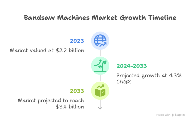 Bandsaw Machines Market to Reach $3.4 Billion by 2033, Growing at a 4.3 ...