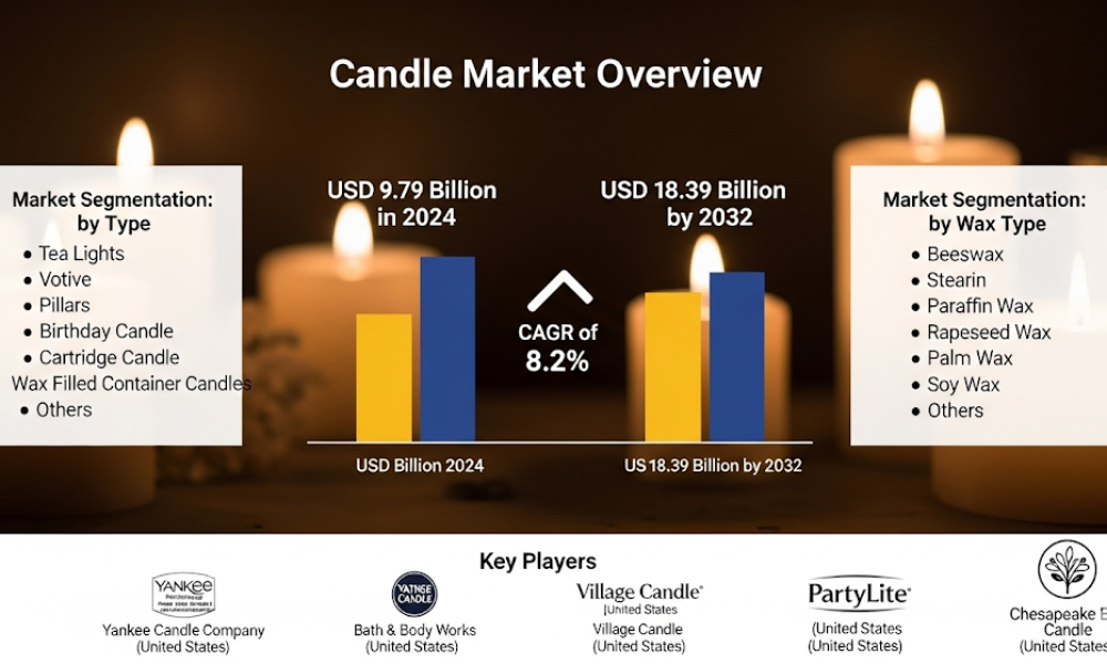 Candle Market Forecasts Steady Growth to USD 18.39 Bn